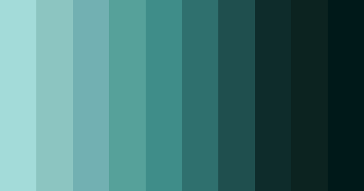 Teal Shades Color Palette ColorDrop