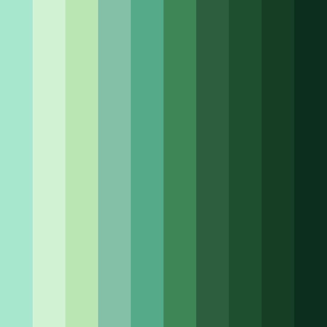 Shades of Royal Green Color Palette - ColorDrop