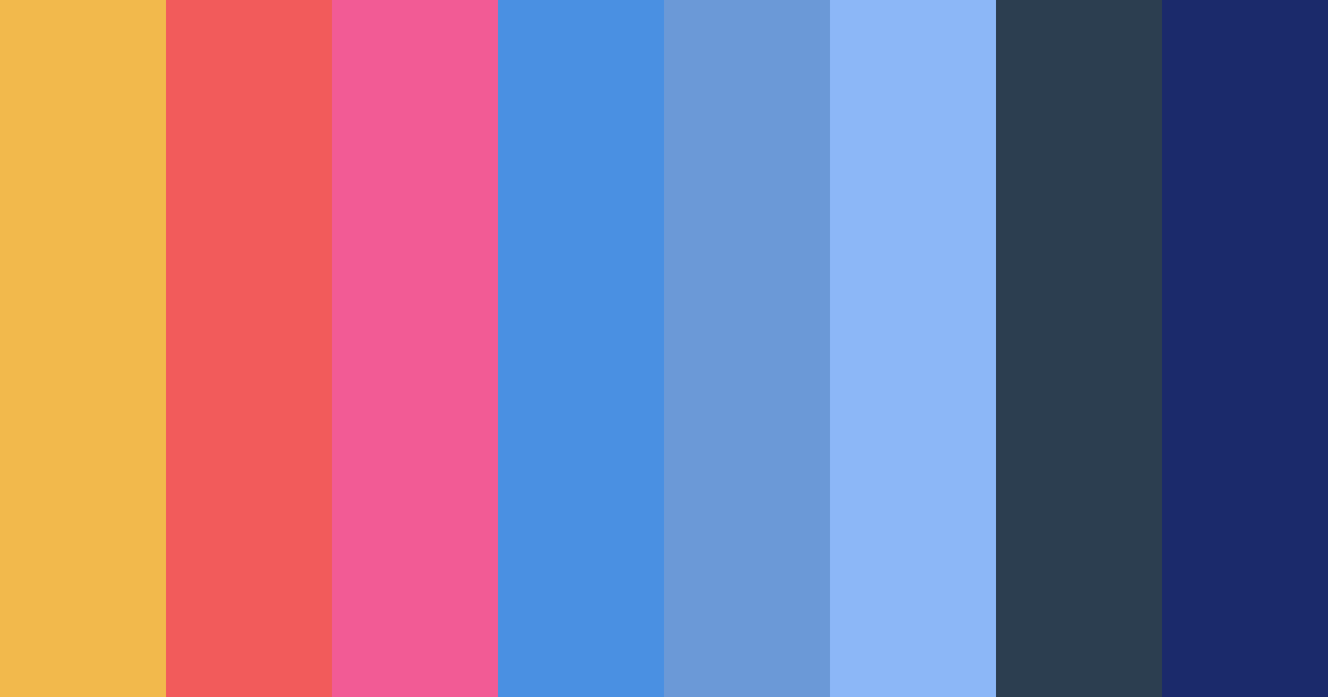 Vibrant Blue Red Yellow Color Palette - ColorDrop